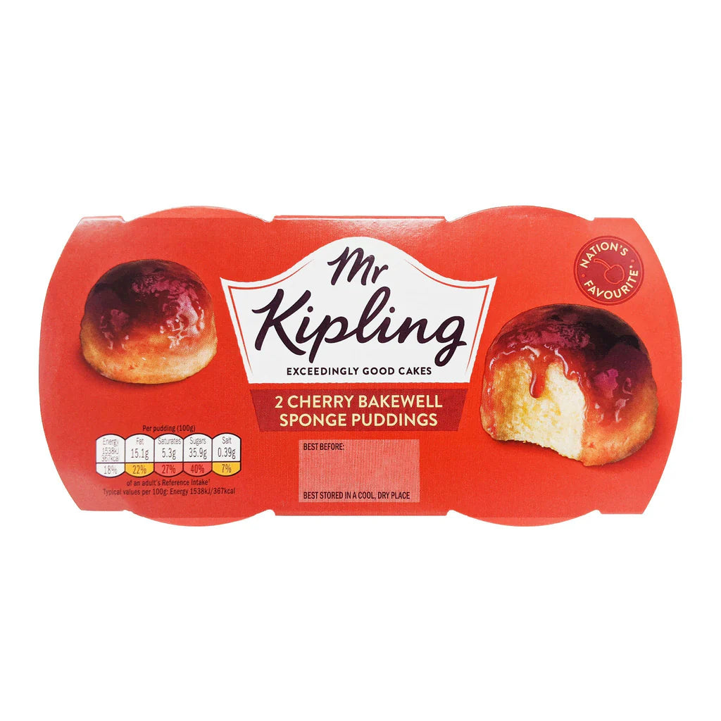 Mr. Kipling Sponge Puddings Cherry Bakewell — The Scottish and Irish Store